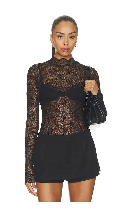 ELODIE THE LABEL Calais Lace Top - Black