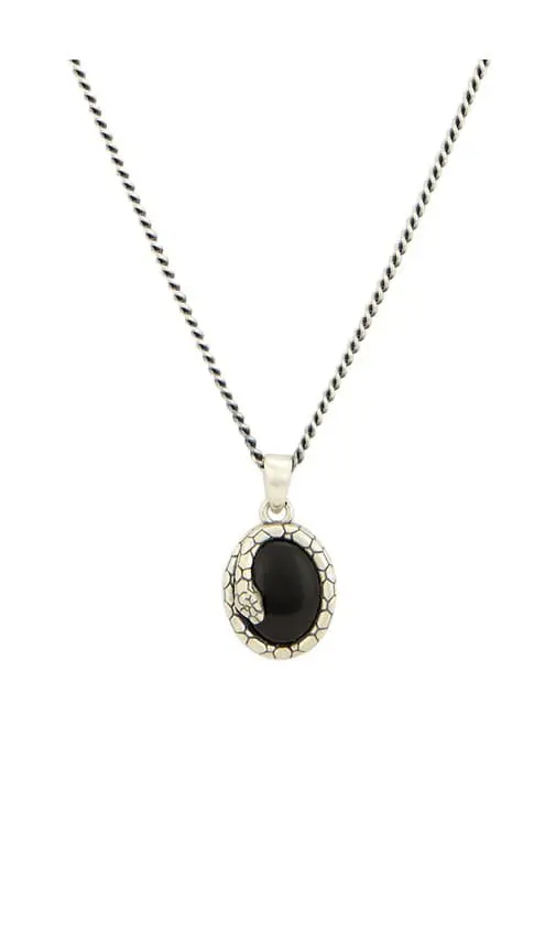 SERGE DENIMES Onyx Serpent Necklace In Metallic