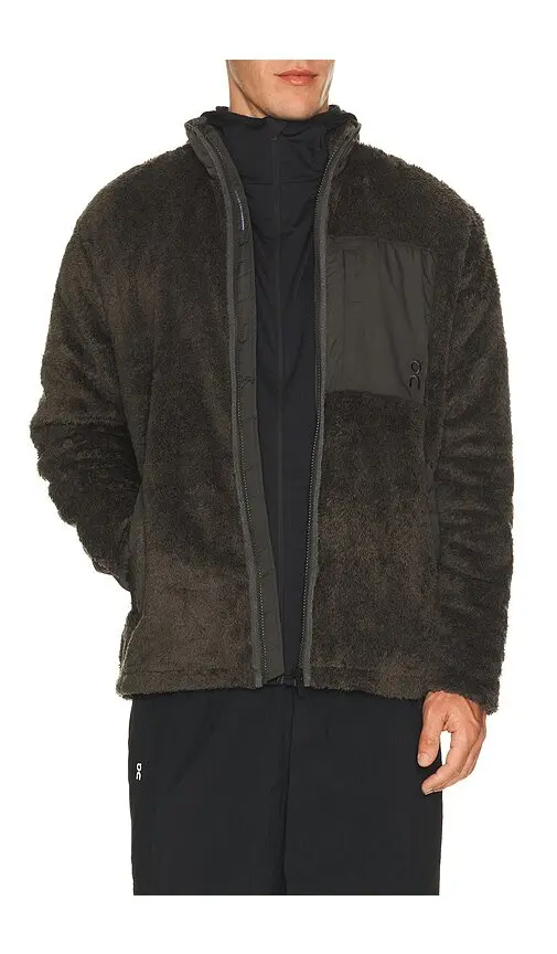 On Ascent Fleece Jacket In Brown