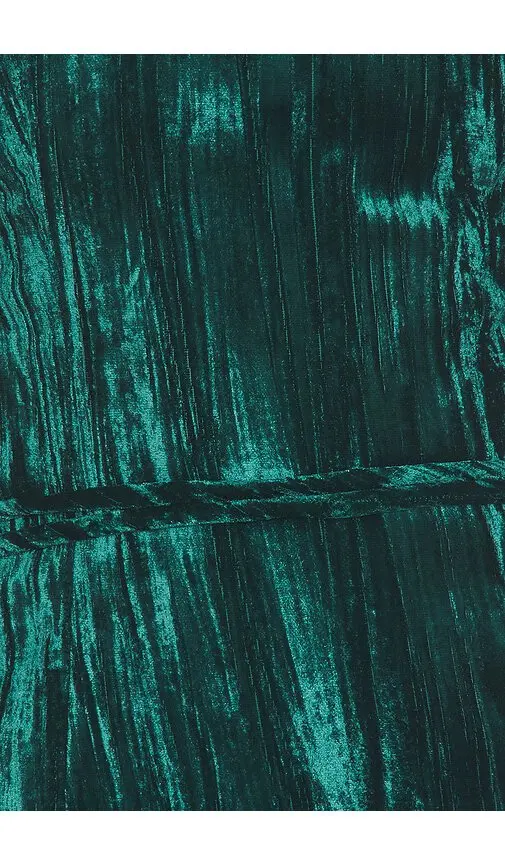 KIM SHUI Adora Crushed Velvet Mini Dress In Green