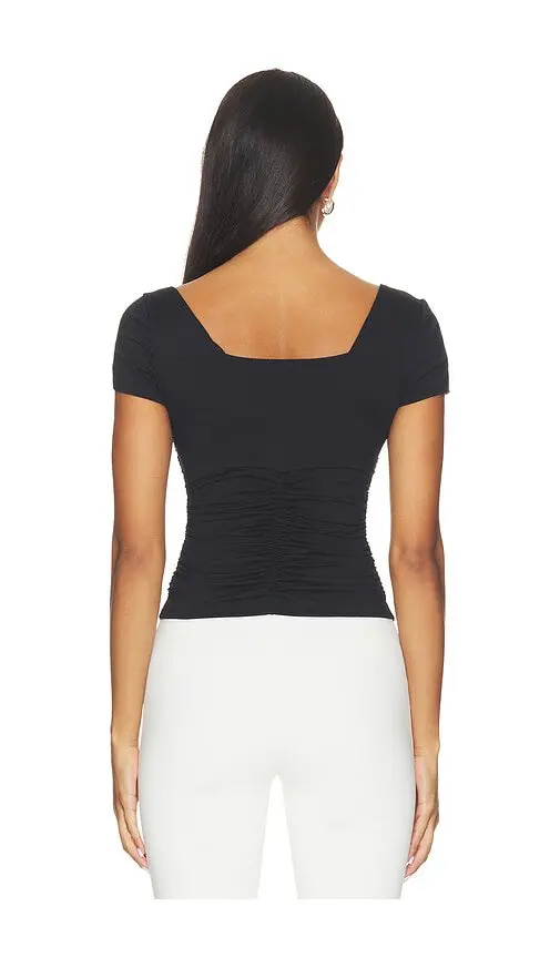 Susana Monaco Sweetheart Shortsleeve Gathered Top