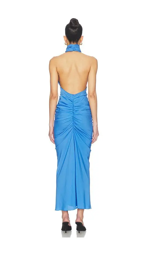 ROWEN ROSE Bow Neck Maxi Dress In Baby