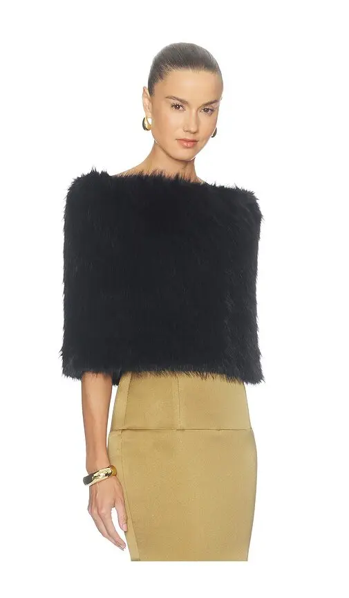 NONCHALANT LABEL Pascale Faux Fur Shawl