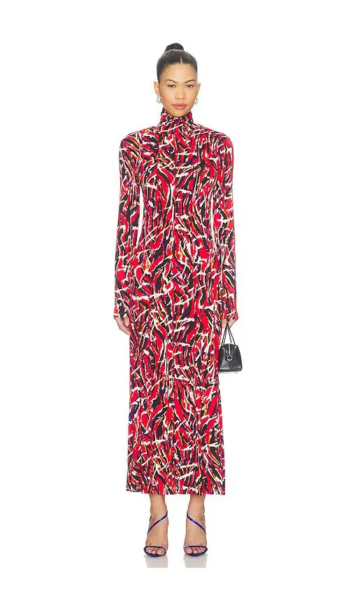 Proenza Schouler White Label Mabel Dress In Red - Red Multi