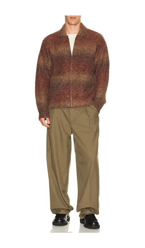 Obey Anton Gradient Cardigan In Brown