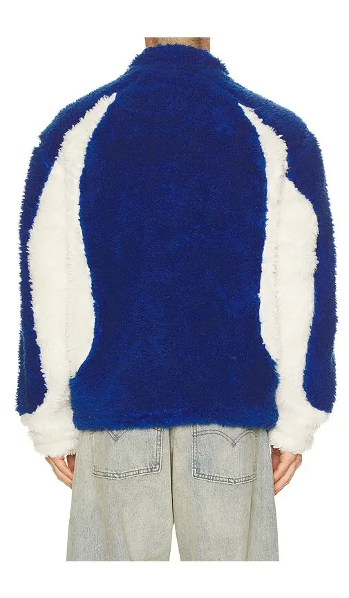 Obey Center Field Sherpa Jacket In Blue