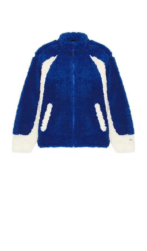 Obey Center Field Sherpa Jacket In Blue
