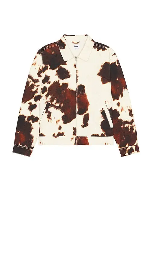 Obey Workshop Jacket In Brown
