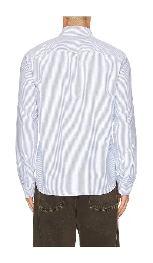 EDMMOND STUDIOS Duck Striped Shirt In Blue