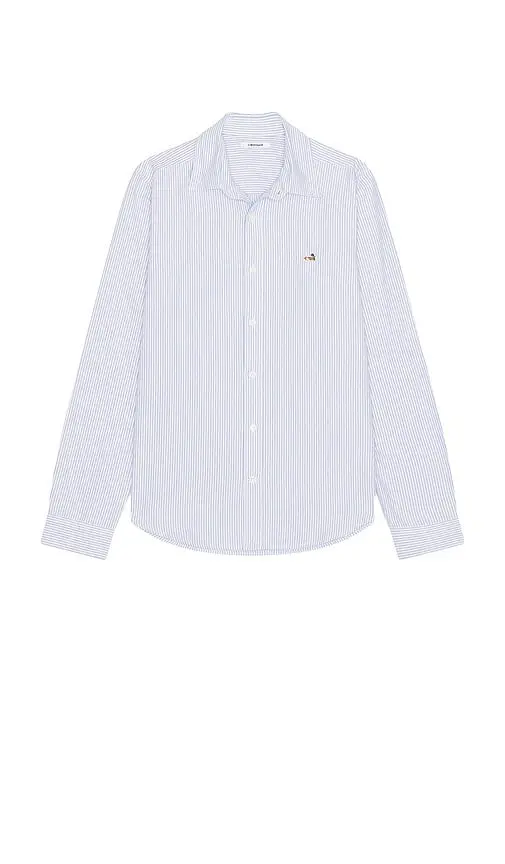 EDMMOND STUDIOS Duck Striped Shirt In Blue