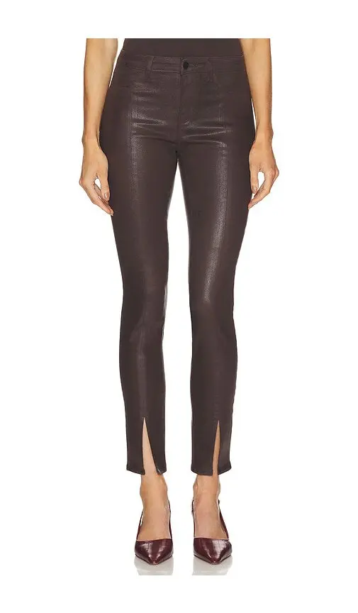 L'Agence Jyothi Split Ankle Pant In Brown - Dark Java Coated