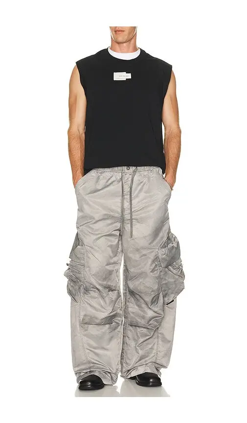 FENG CHEN WANG Sand Washed Nylon Cargo Pants