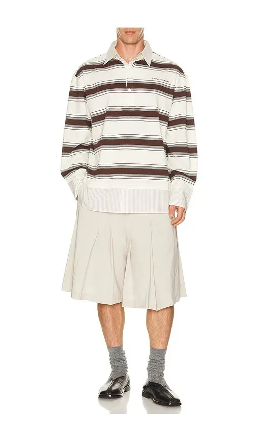 FENG CHEN WANG Irregular Pleats Shorts In Tan