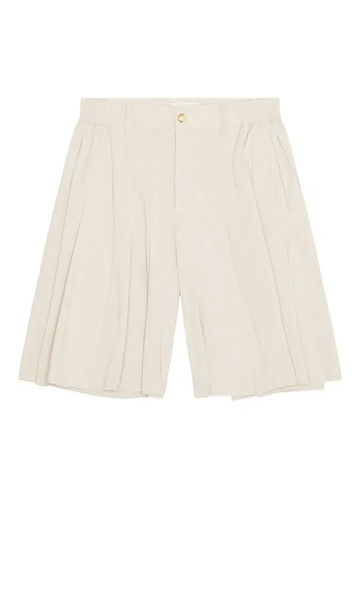 FENG CHEN WANG Irregular Pleats Shorts In Tan