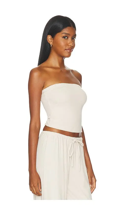 RUNAWAY THE LABEL Anji Strapless Top In Neutral