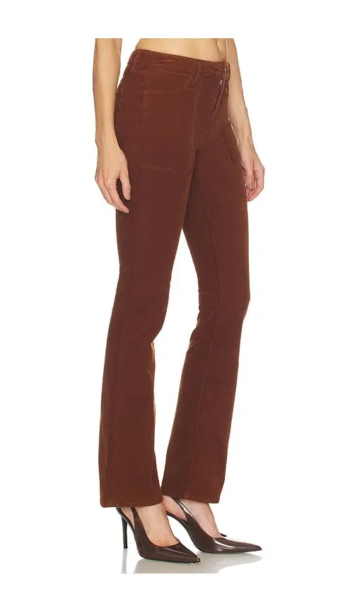 L'Agence Sophie Slim Straight Pant In Brown