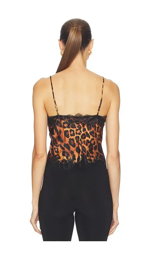 L'Agence Kimber Lace Insert Cami In Brown