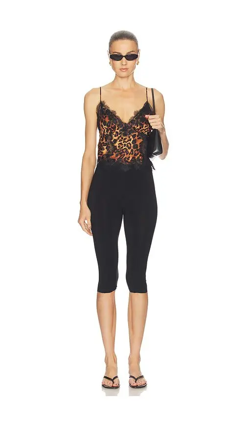 L'Agence Kimber Lace Insert Cami In Brown