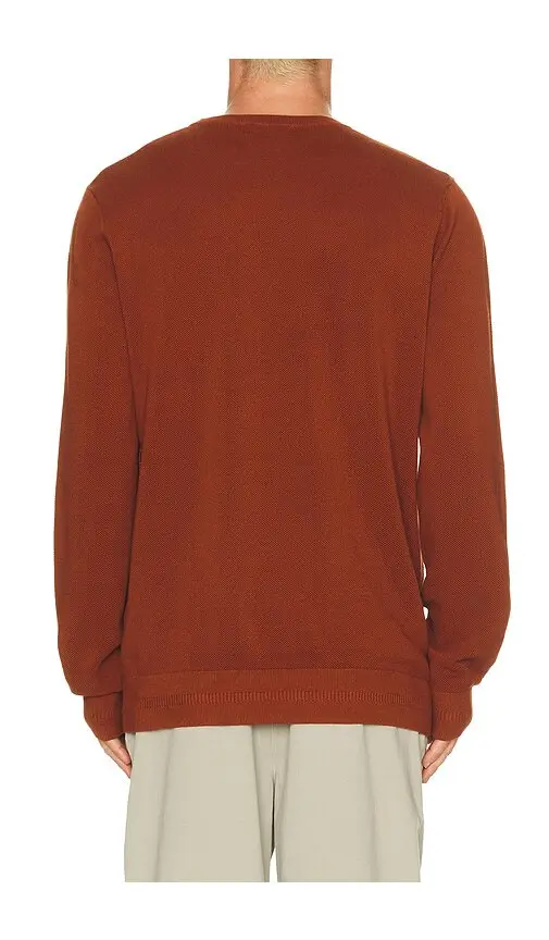 Fred Perry Pique Stitch Jumper In Red