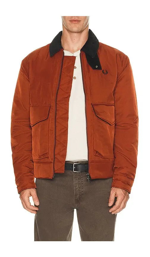Fred Perry Nylon Caban Jacket In Red