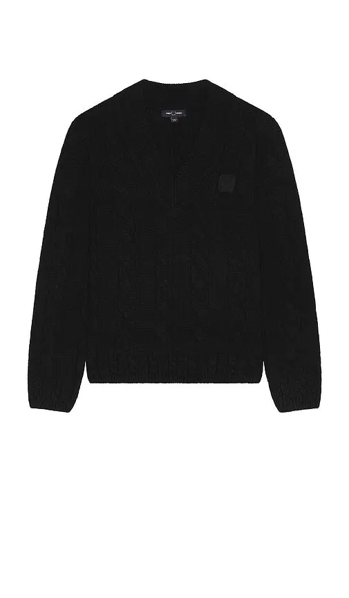 Fred Perry Canvas Cable V-neck Jumper
