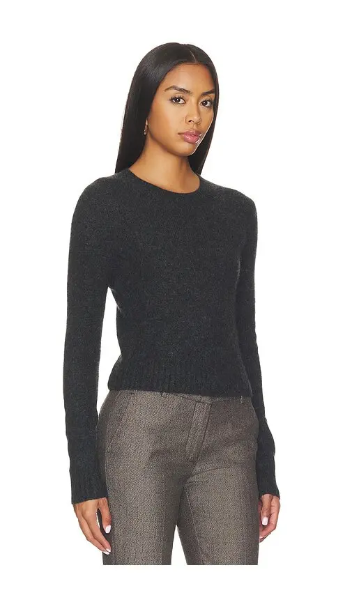 Enza Costa Cashmere Shrunken Crew - Charcoal