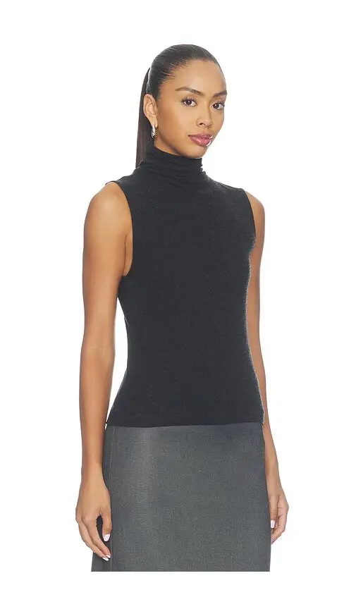 Enza Costa Cashmere Jersey Shell Top In Black