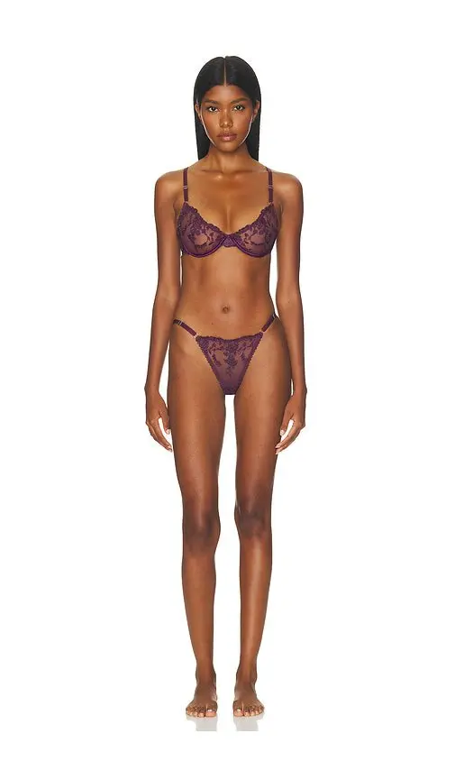 KAT THE LABEL Nicolette Underwire Bra In Burgundy