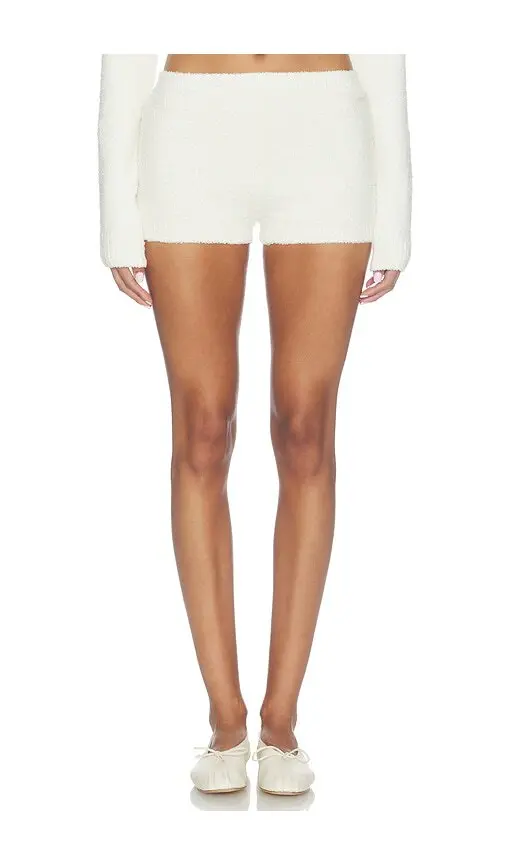 SEVEN WONDERS Nera Knit Mini Shorts In White - Sand
