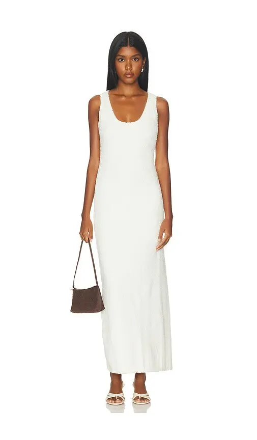 SEVEN WONDERS Rozza Tank Knit Maxi Dress In White - Sand
