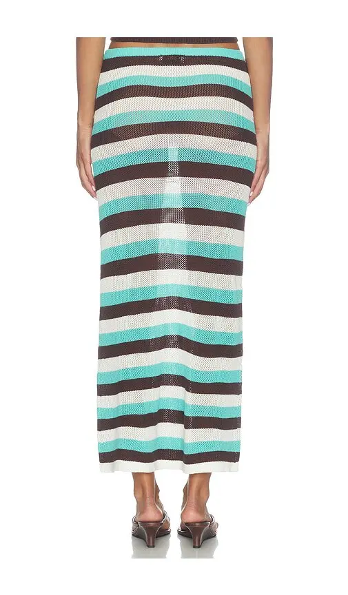 SEVEN WONDERS Hazel Low Waisted Knit Midi Skirt In Teal