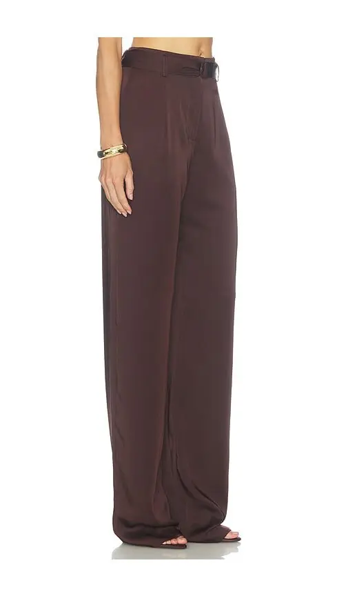Lapointe Lightweight Satin High Waisted Belted Pant