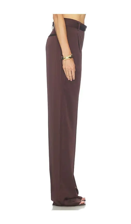 Lapointe Lightweight Satin High Waisted Belted Pant
