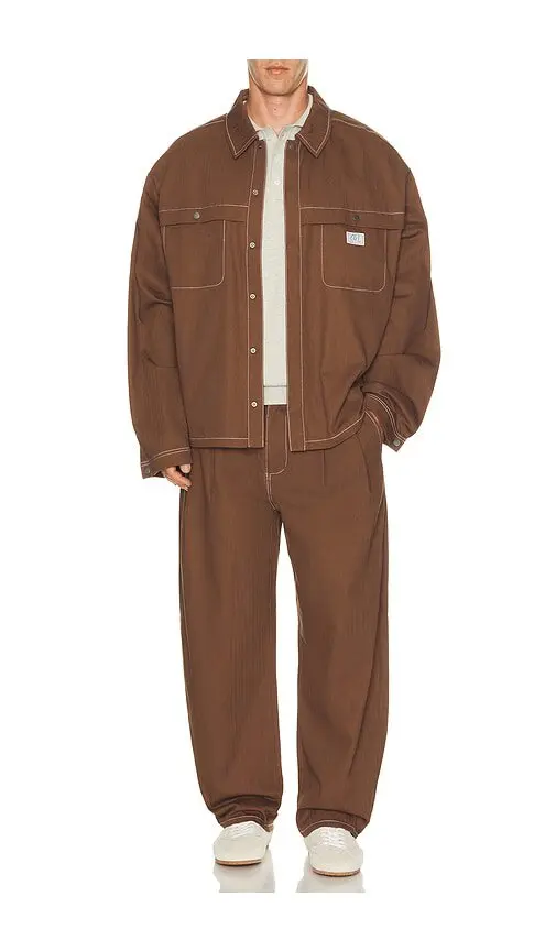 MALBON Station Shirt In Brown