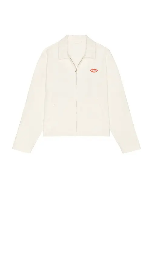Kenzo Loves Zipped Coach Jacket In Cream