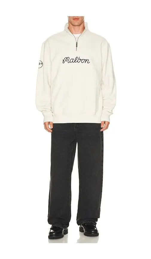 MALBON Collegiate Sweatshirt In White