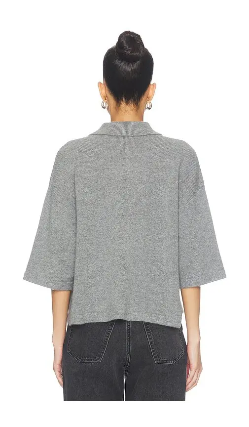 FRAME The Academy Polo Top In Grey