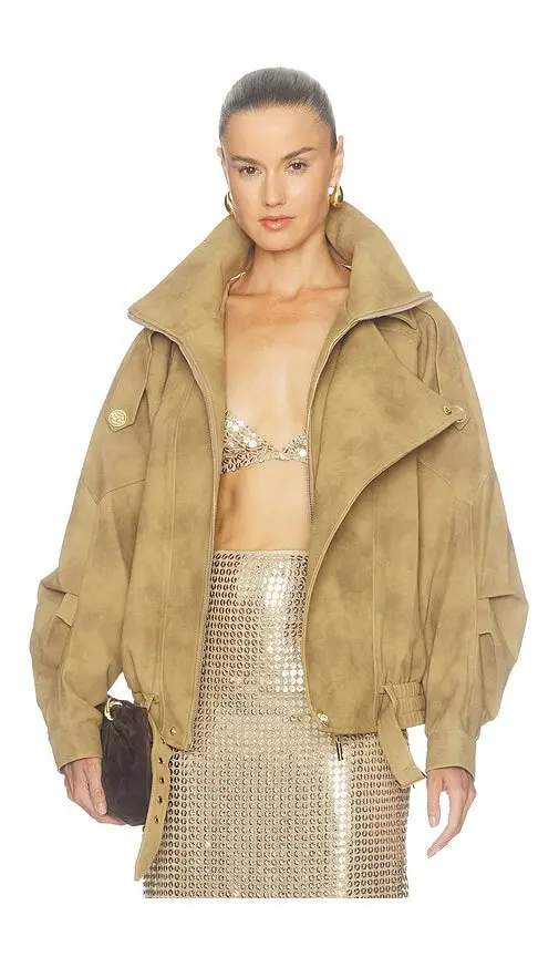BRONX BANCO Oasis Eco Suede Jacket In Brown