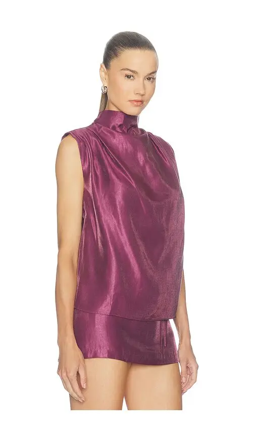 Amanda Uprichard Sleeveless Fabienne Top In Purple - Berry