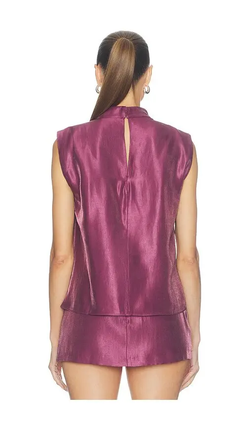 Amanda Uprichard Sleeveless Fabienne Top In Purple - Berry
