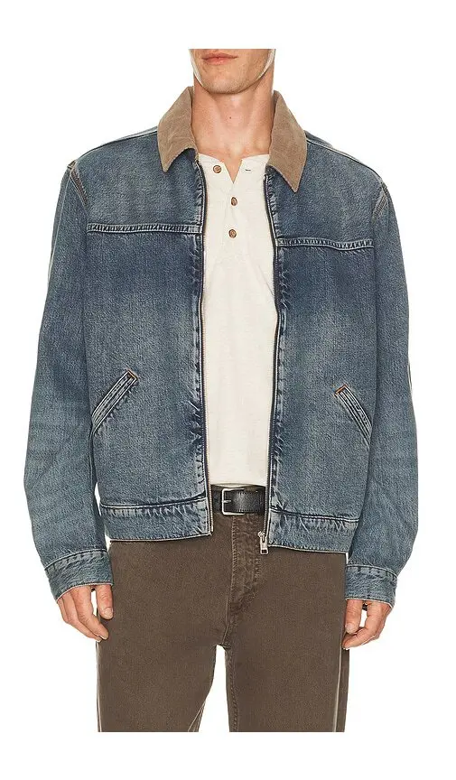 FRAME Zip Trucker In Blue - Breakpoint