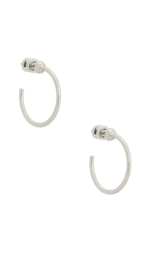 Jenny Bird Mini Icon Hoops Earring In Metallic Silver - Platinum
