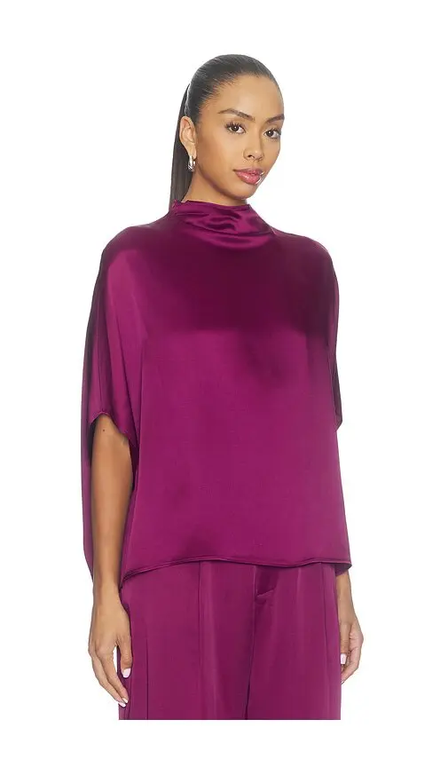 Lapointe Satin Cape Tee In Cream
