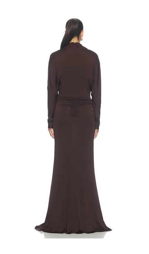 Lapointe Printed Jersey Dolman Cowl Neck Gown
