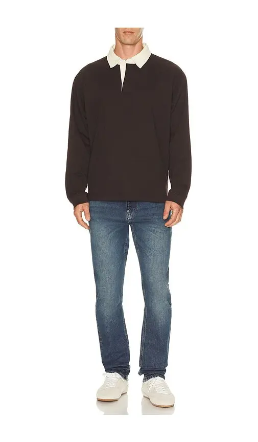 FRAME Rugby Polo Shirt In Brown