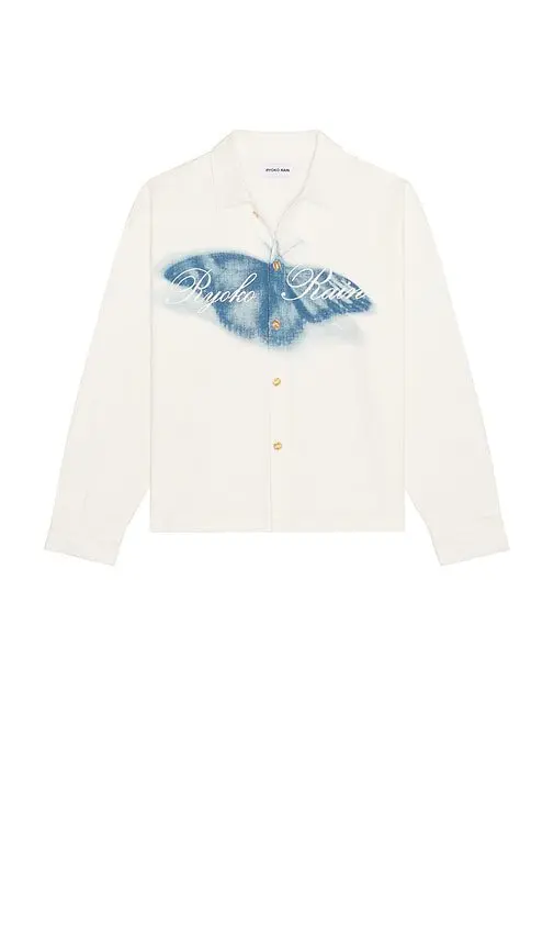 RYOKO RAIN Blurred Butterfly Button Up Shirt