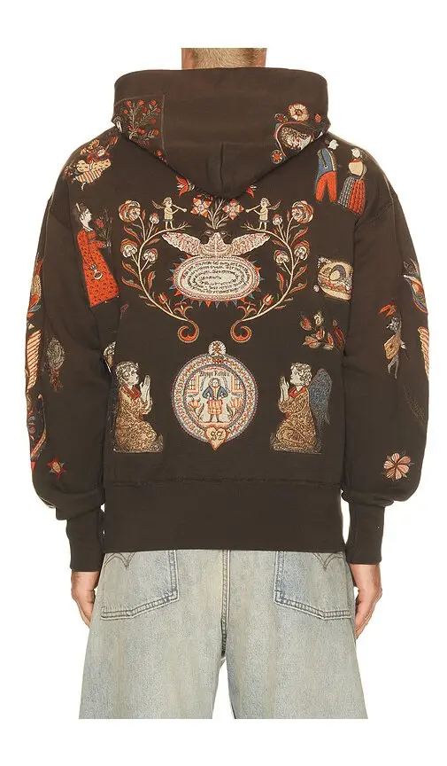 SAMUEL ZELIG Folk Hoodie In Brown