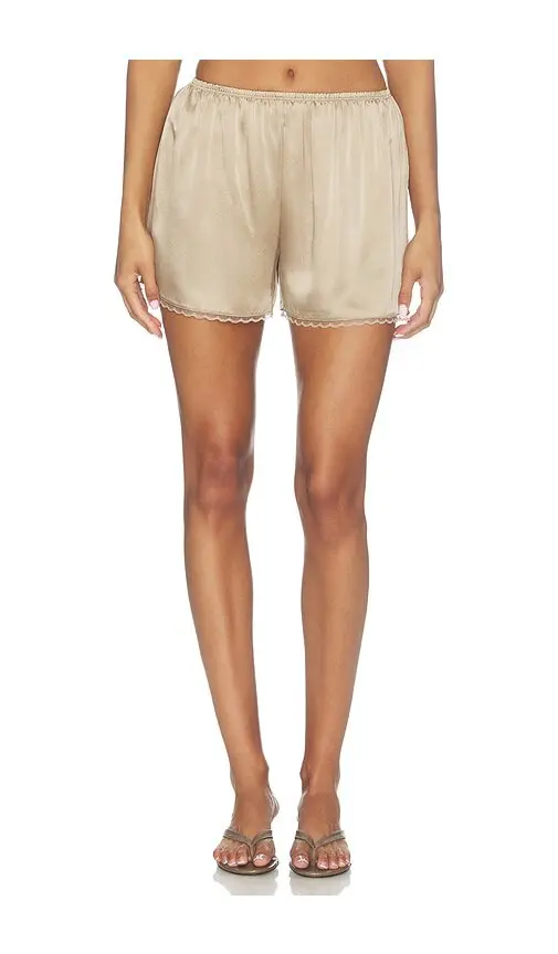 Donni. The Silk Lace Tap Short In Taupe - Shitake