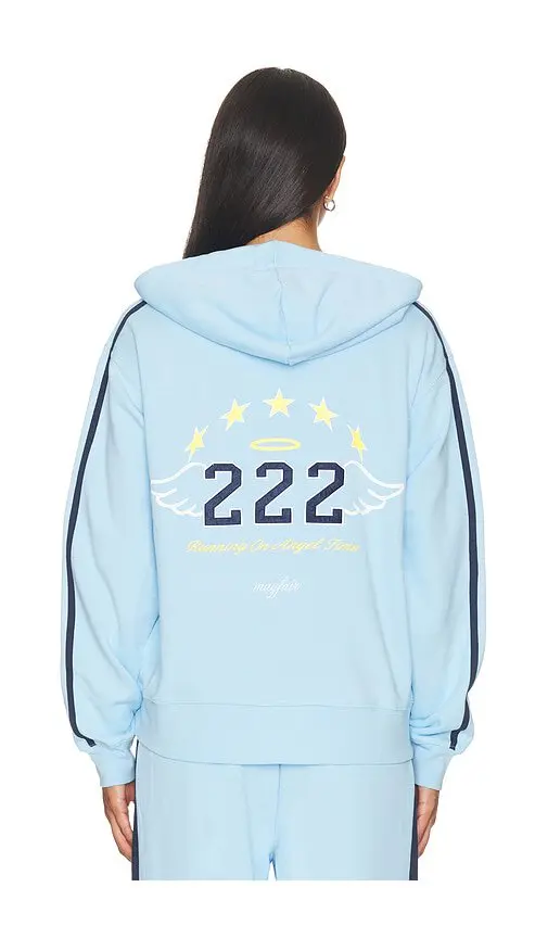 THE MAYFAIR GROUP Mayfair Athletic Dept. Zip Up Hoodie In Baby Blue