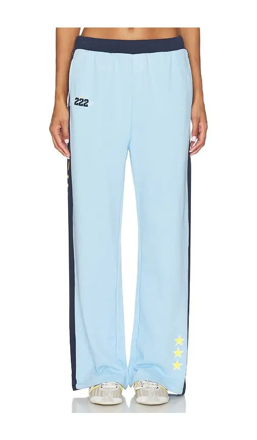 THE MAYFAIR GROUP Mayfair Athletic Dept. Wide Leg Sweatpant In Baby Blue